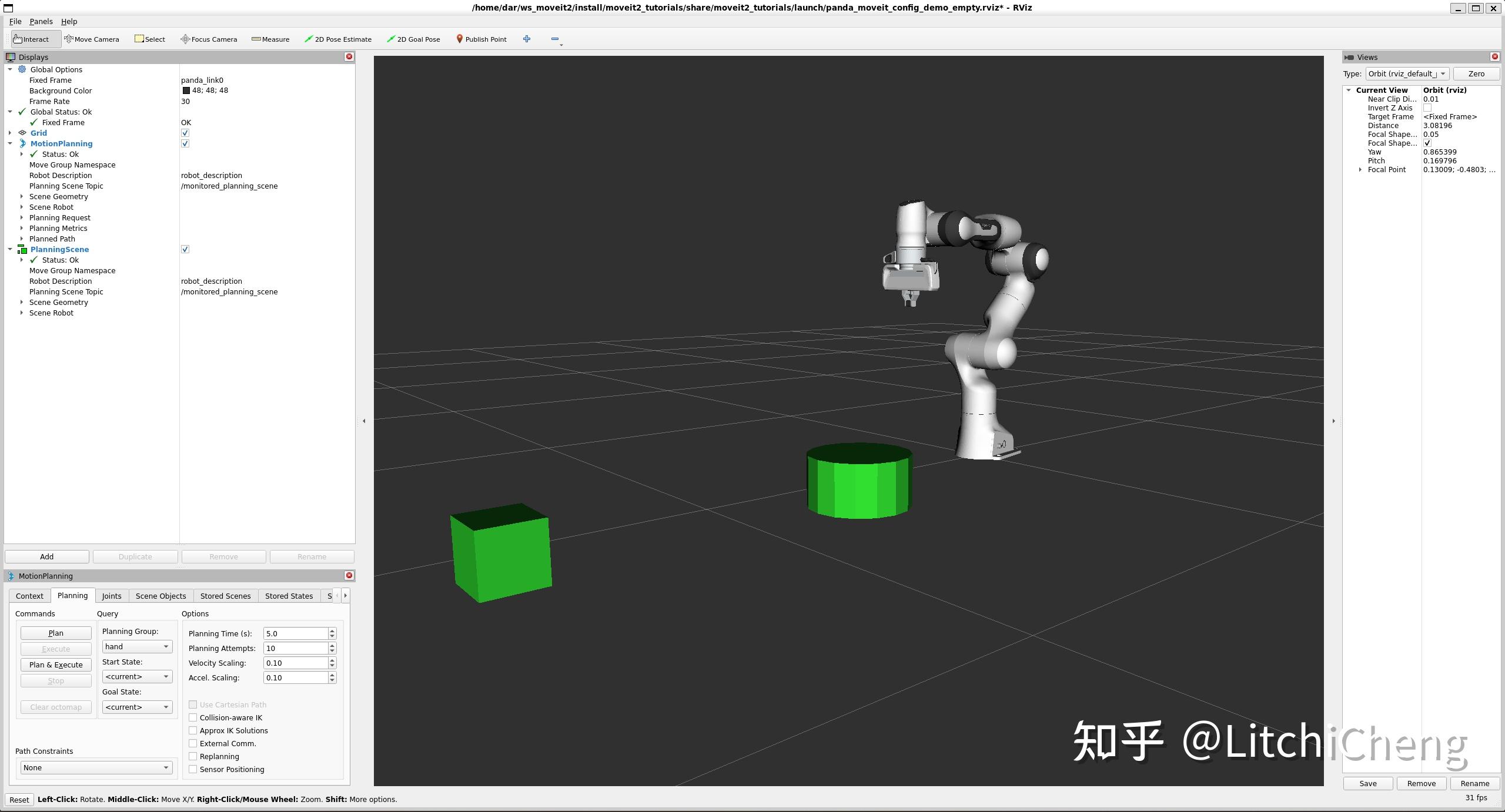 ROS2 Rviz 实战：给 panda 机械臂场景塞个圆柱体 - 知乎