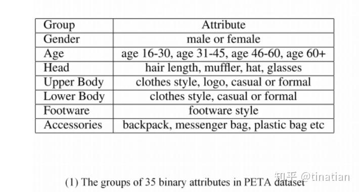 Pedestrian Attribute Recognition Dataset Summary - 知乎