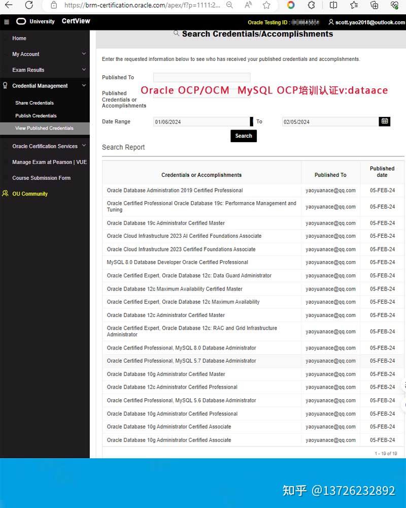 鉴定Oracle OCP/OCM和MySQL OCP证书真伪的方法 - 知乎