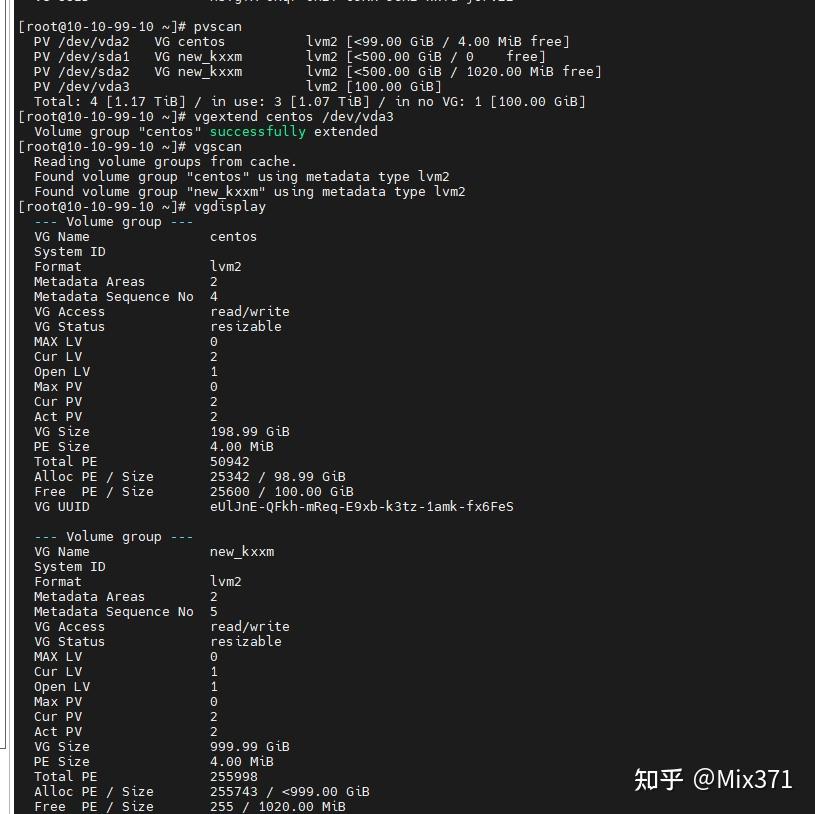 centos下原磁盘扩容后给lvm的root根/文件系统扩容 - 知乎