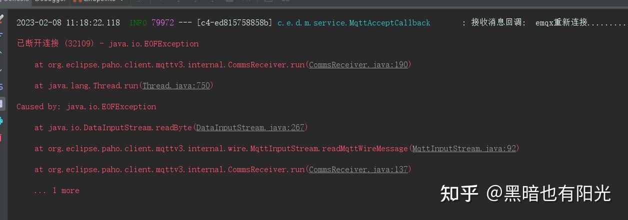 MQTT已断开连接 (32109) - java.io.EOFException - 知乎