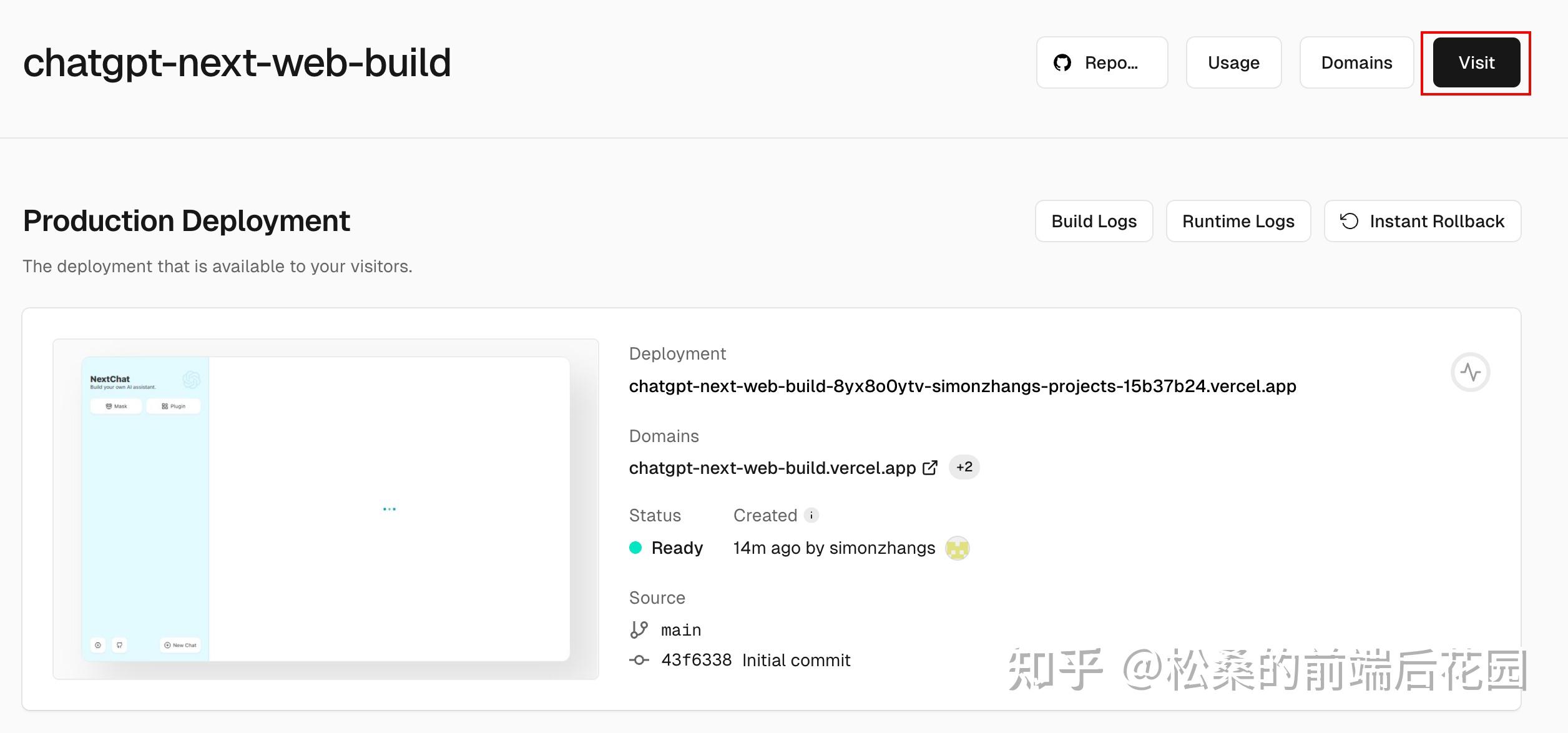 前端宝藏推荐：NextChat —— 一键搭建你的私人ChatGPT网页应用 - 知乎