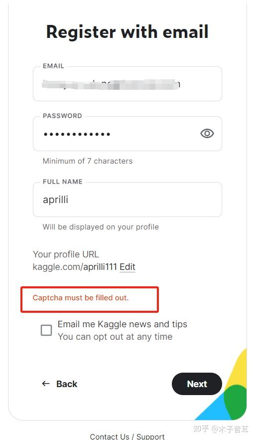 注册kaggle时，验证码不显示，出现：Captcha must be filled out 如何解决？ - 知乎
