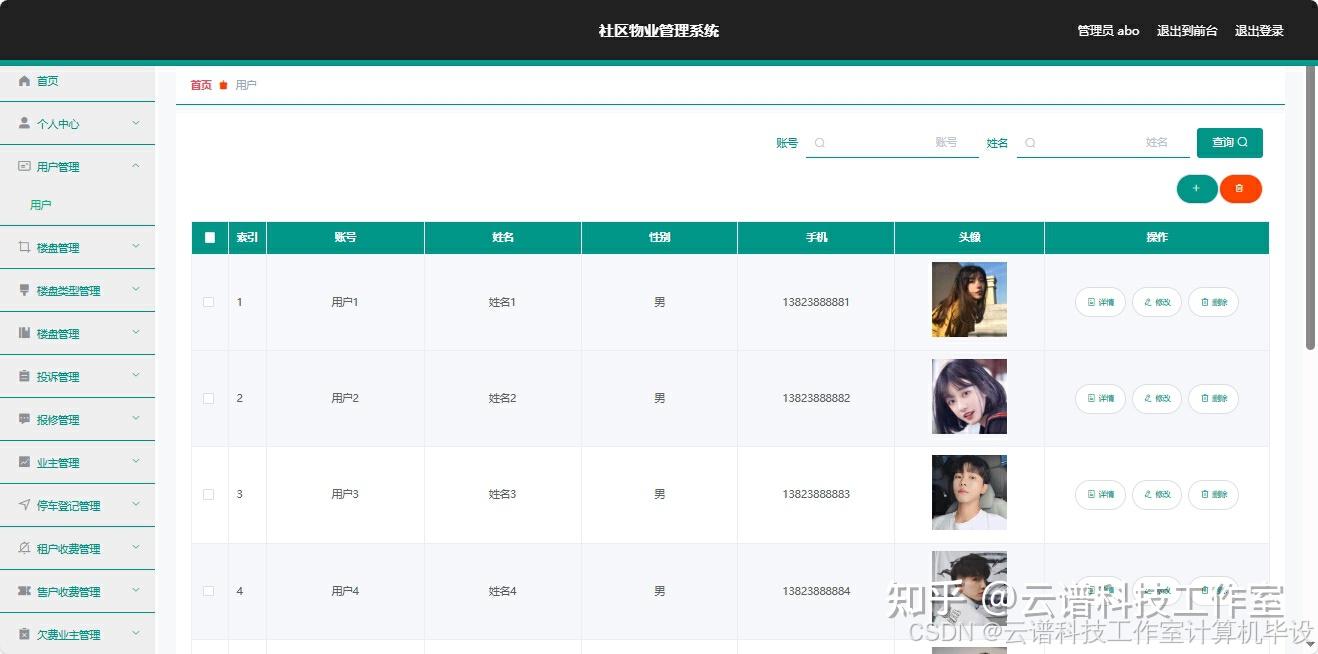 【java计算机毕设】社区物业管理系统MySQL ssm vue HTML maven前后端可分离也可不分离 项目设计源码+文档 - 知乎