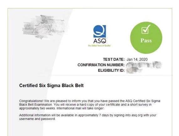 2020年美国质量协会六西格玛黑带ASQ CSSBB认证经验 - 知乎