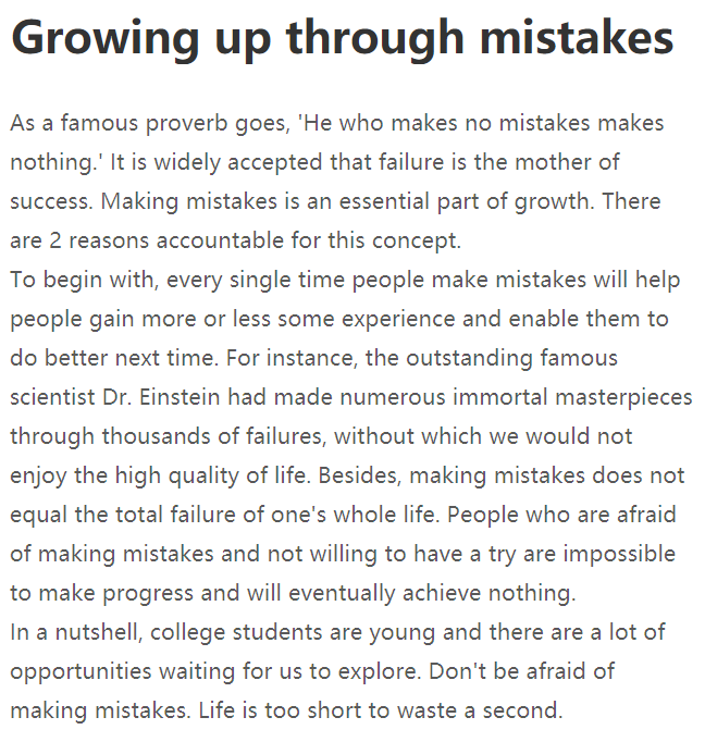 CET-6 作文练习1.Growing up through mistakes - 知乎