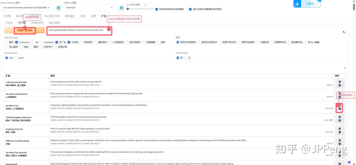 SD WebUI:Stable Diffusion WebUI插件管理 - 知乎