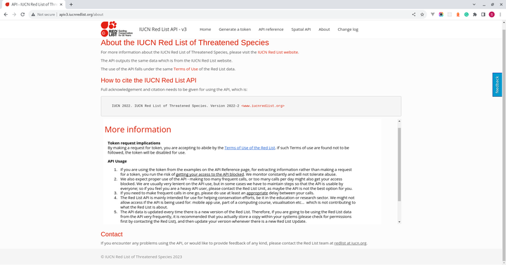 国际自然保护联盟濒危物种紅色名录（The IUCN Red List of Threatened Species） API Token 申请流程 - 知乎