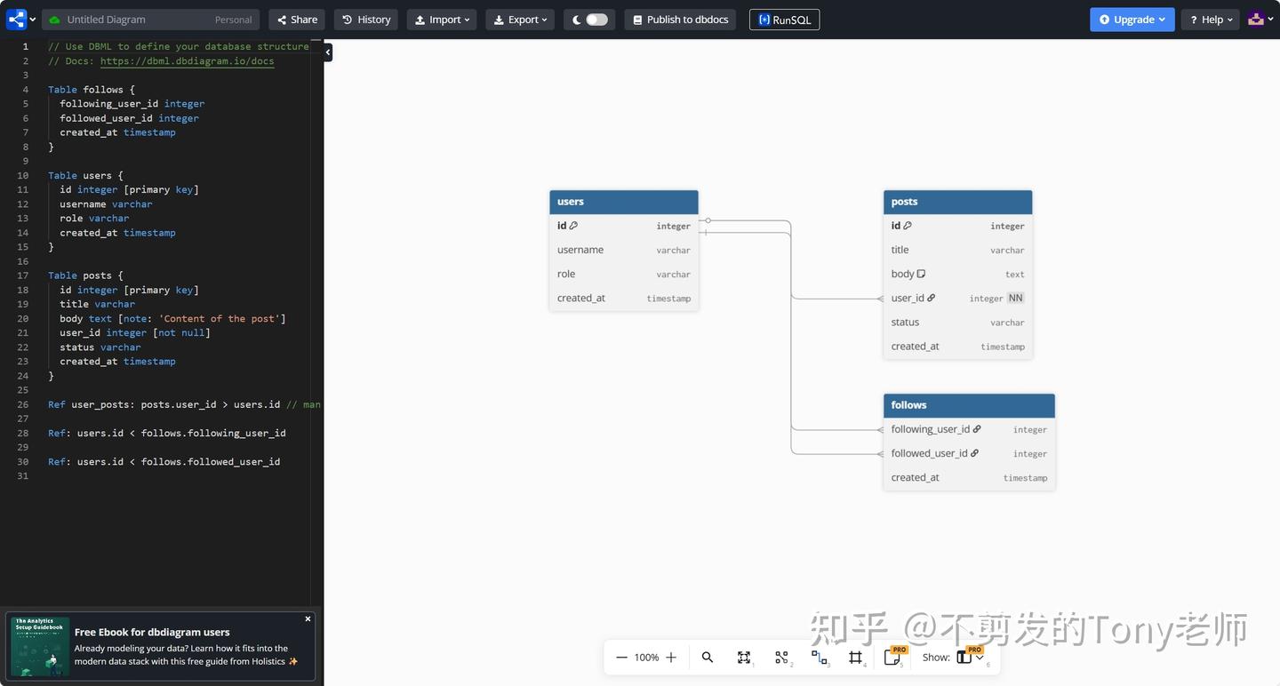 dbdiagram：一款简洁高效的免费数据库设计工具 - 知乎