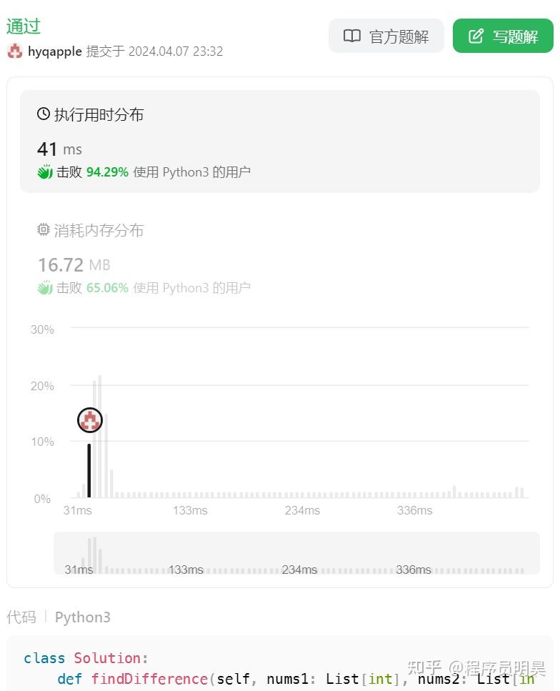 Python刷Leetcode75题 十、2215.找出两数组的不同 - 知乎