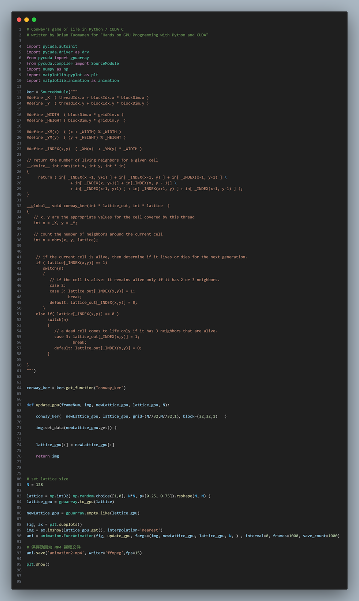 Conways Game Of Life In Python Cuda C 知乎