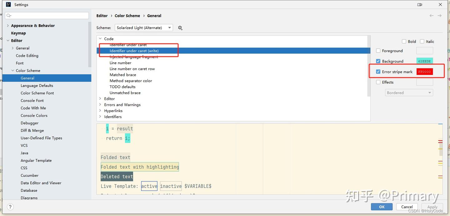 intellij idea 自定义选中字符的背景颜色和右侧滚动条上显示的颜色 - 知乎