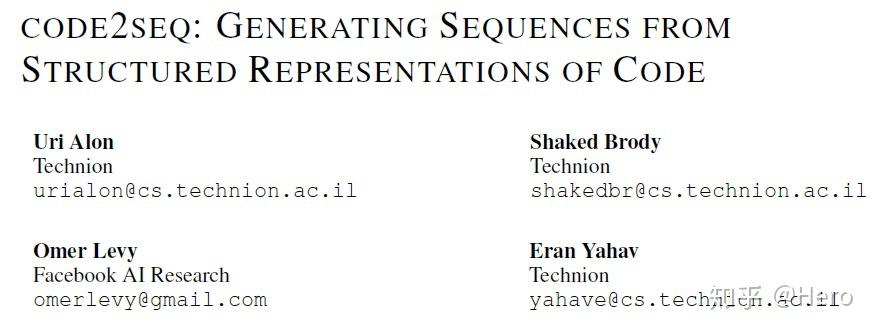 Code2seq: 可用于多种任务的代码序列化模型 - 知乎