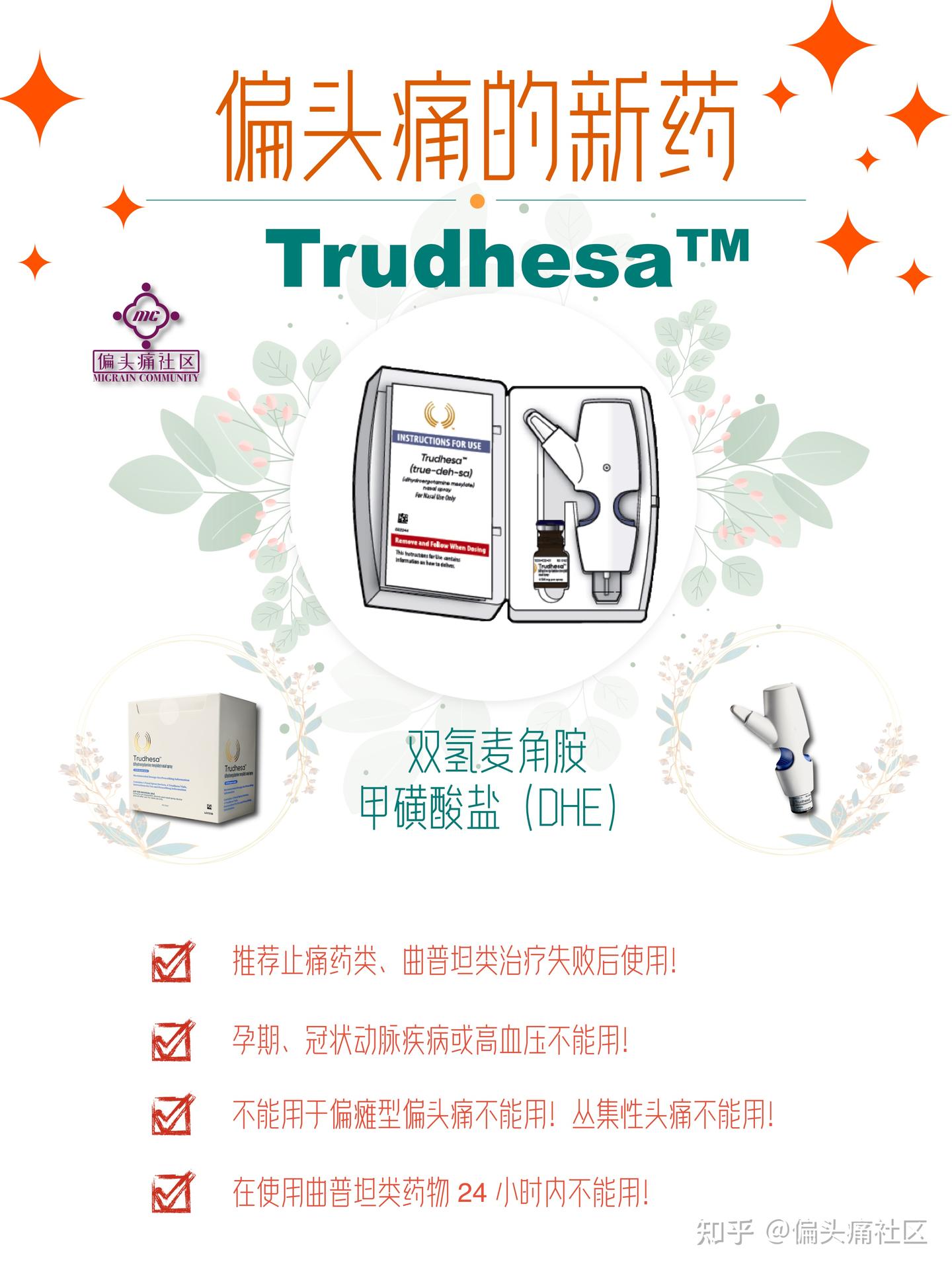 中重度偏头痛的新福音，新药Trudhesa™ - 知乎