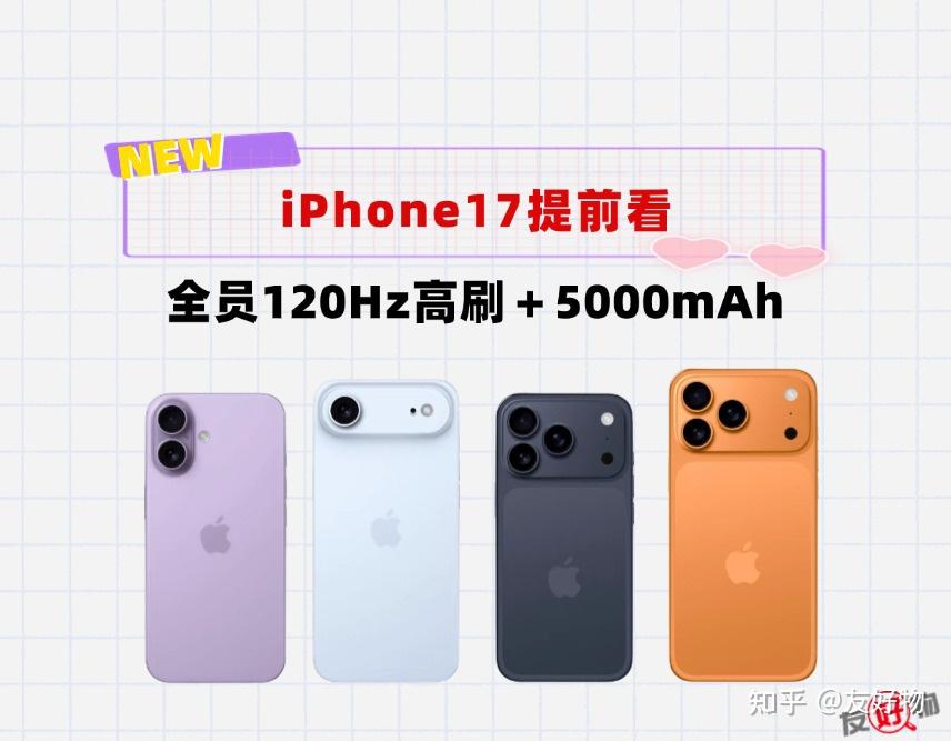 iPhone17系列提前看！全员120Hz高刷，ProMax突破5000mAh - 知乎