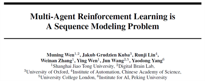 论文分享：Multi-Agent Reinforcement Learning is A Sequence Modeling Problem - 知乎