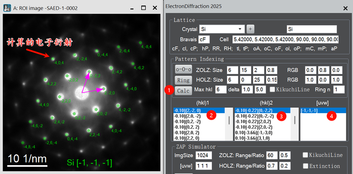 ElectronDiffraction Tools——应用一：带轴电子衍射的指标化（零阶劳厄衍射） - 知乎