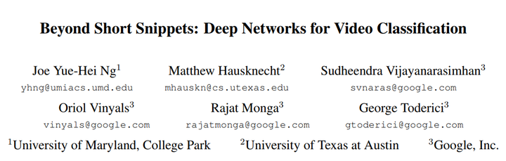 Beyond Short Snippets for行为识别 - 知乎