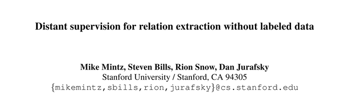 Distant supervision for relation extraction 远程监督 - 知乎