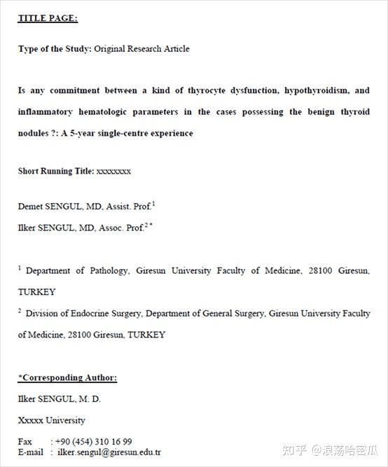 Title page包括哪些内容？（附模板） - 知乎