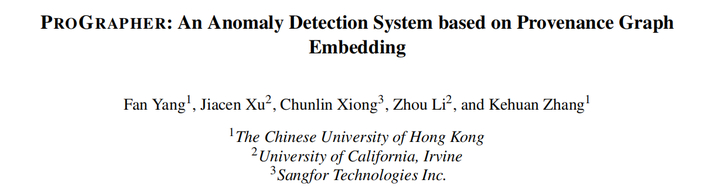 【论文阅读】ProGrapher：An Anomaly Detection System based on Provenance Graph Embedding 基于溯源图嵌入的异常检测系统 - 知乎