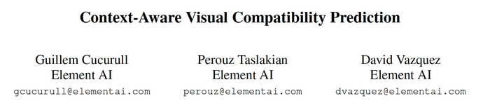 Context-Aware Visual Compatibility Prediction 阅读笔记 - 知乎