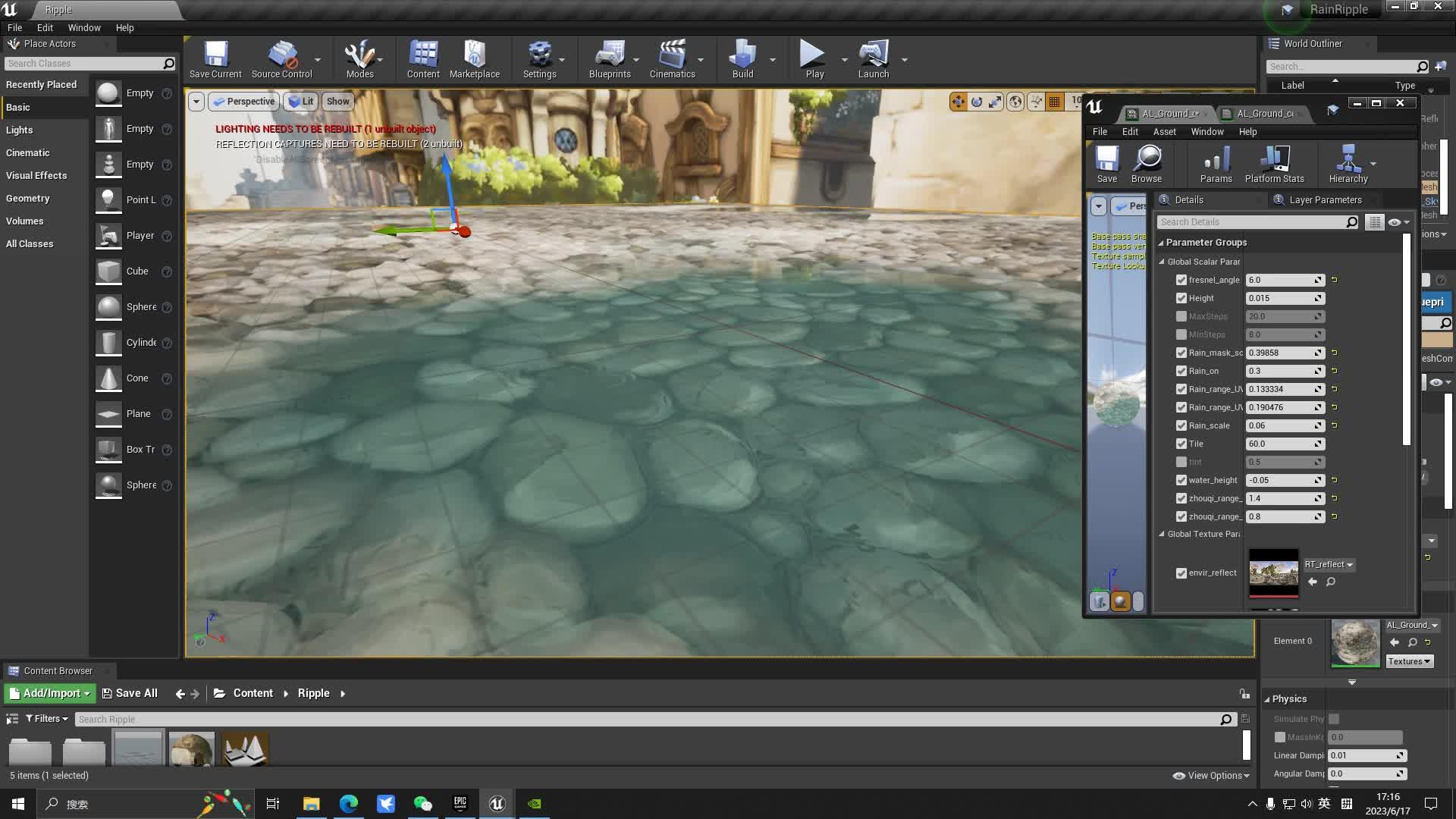 [UE][Shader]一种下雨水面涟漪效果的练习 - 知乎