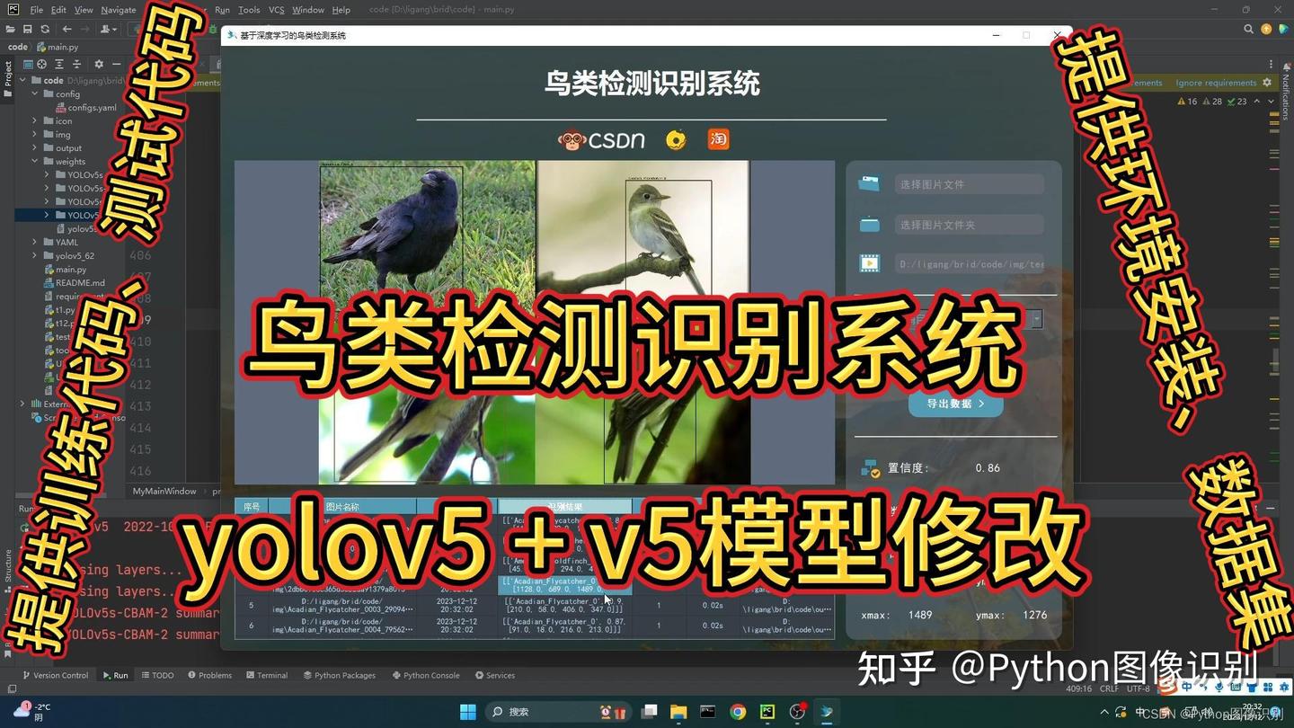 基于深度学习的鸟类检测识别系统（含UI界面、yolov5、Python代码、数据集） - 知乎