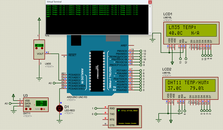 Proteus仿真-LM35与DHT11温度检测与双液晶显示实验 - 知乎