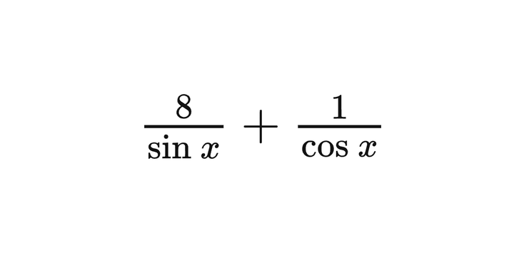 求 8/sinx+1/cosx的最小值 - 知乎