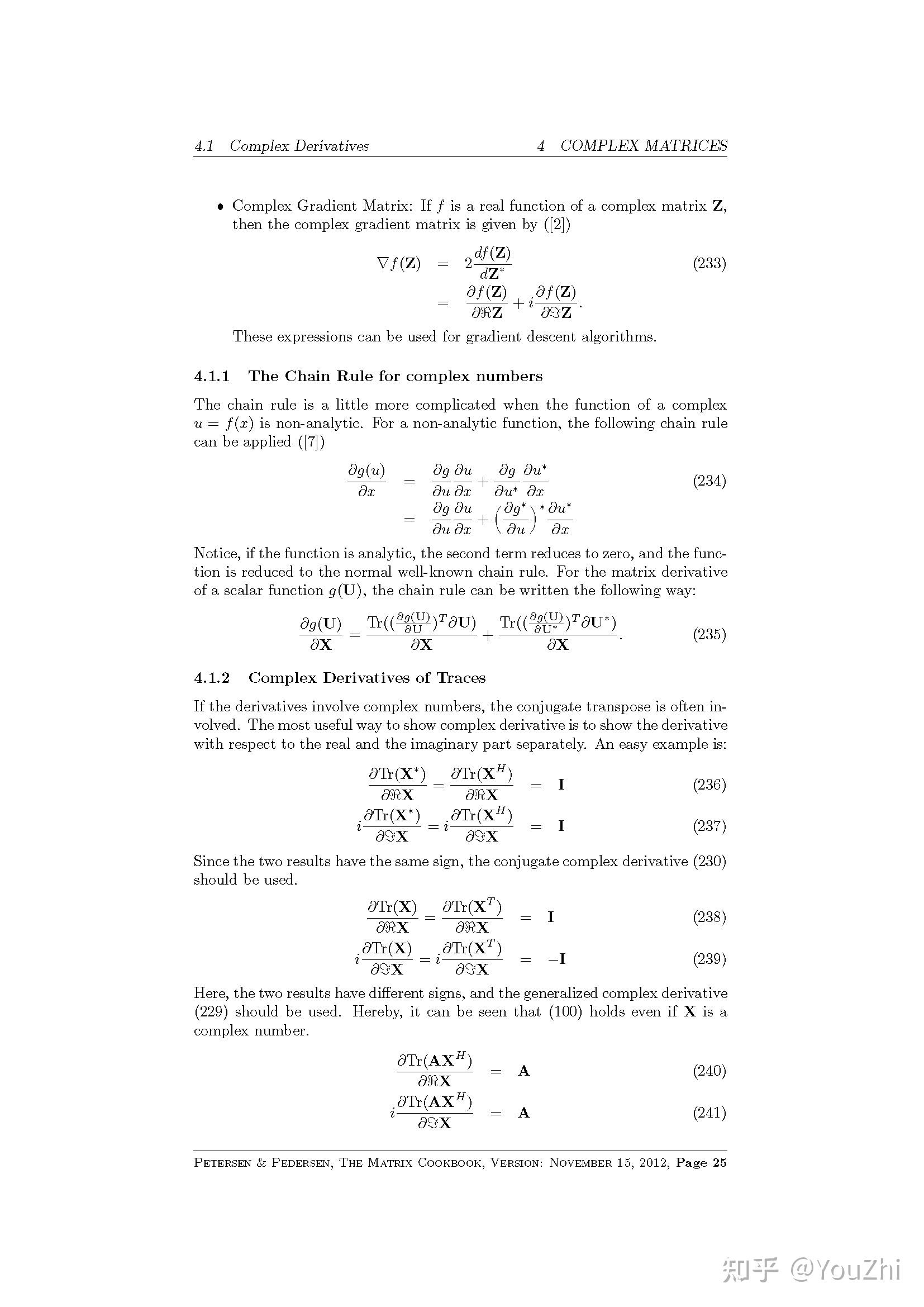 矩阵微积分公式查表(The Matrix Cookbook) - 知乎