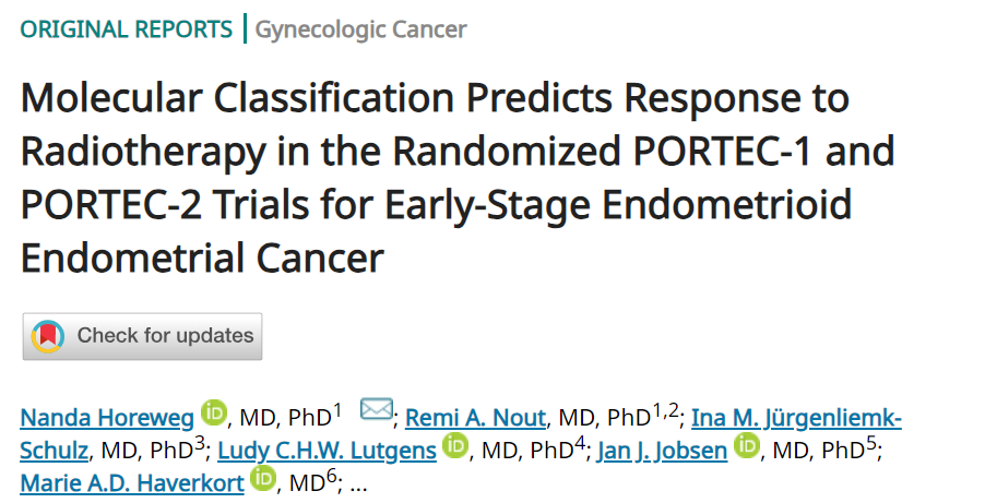在随机PORTEC-1和PORTEC-2试验中，分子分类预测早期子宫内膜样癌对放疗的反应 - 知乎