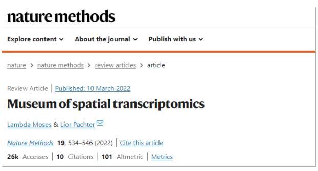 热点综述 | Nature子刊：Museum of spatial transcriptomics - 知乎