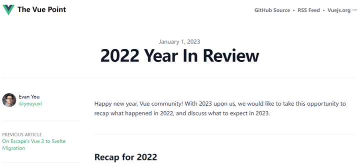 尤雨溪 Vue 2022 回顾及 2023 展望 - 知乎