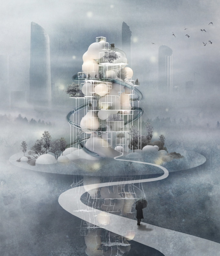 作品集案例| UCL、AA优秀作品集《城市孤岛》，逃离令人窒息的城市 - 知乎