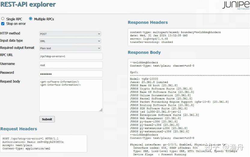JUNIPER REST API测试 - 知乎