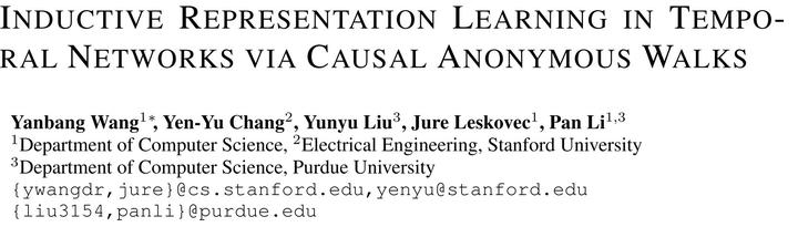 【论文笔记】INDUCTIVE REPRESENTATION LEARNING IN TEMPORAL NETWORKS VIA CAUSAL ANONYMOUS WALKS - 知乎