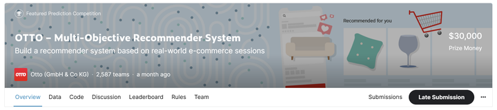 【3rd place（差点儿）】kaggle-OTTO Multi-Objective Recommender System（附组队防骗tips） - 知乎