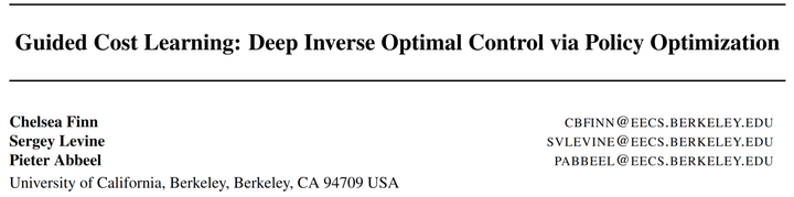 [12] [inverse] Guided Cost Learning - 知乎