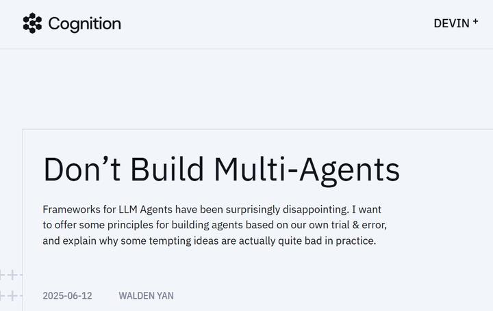 百万网友在线热议！Devin炮轰Claude：别再搞Multi-Agent了 - 知乎