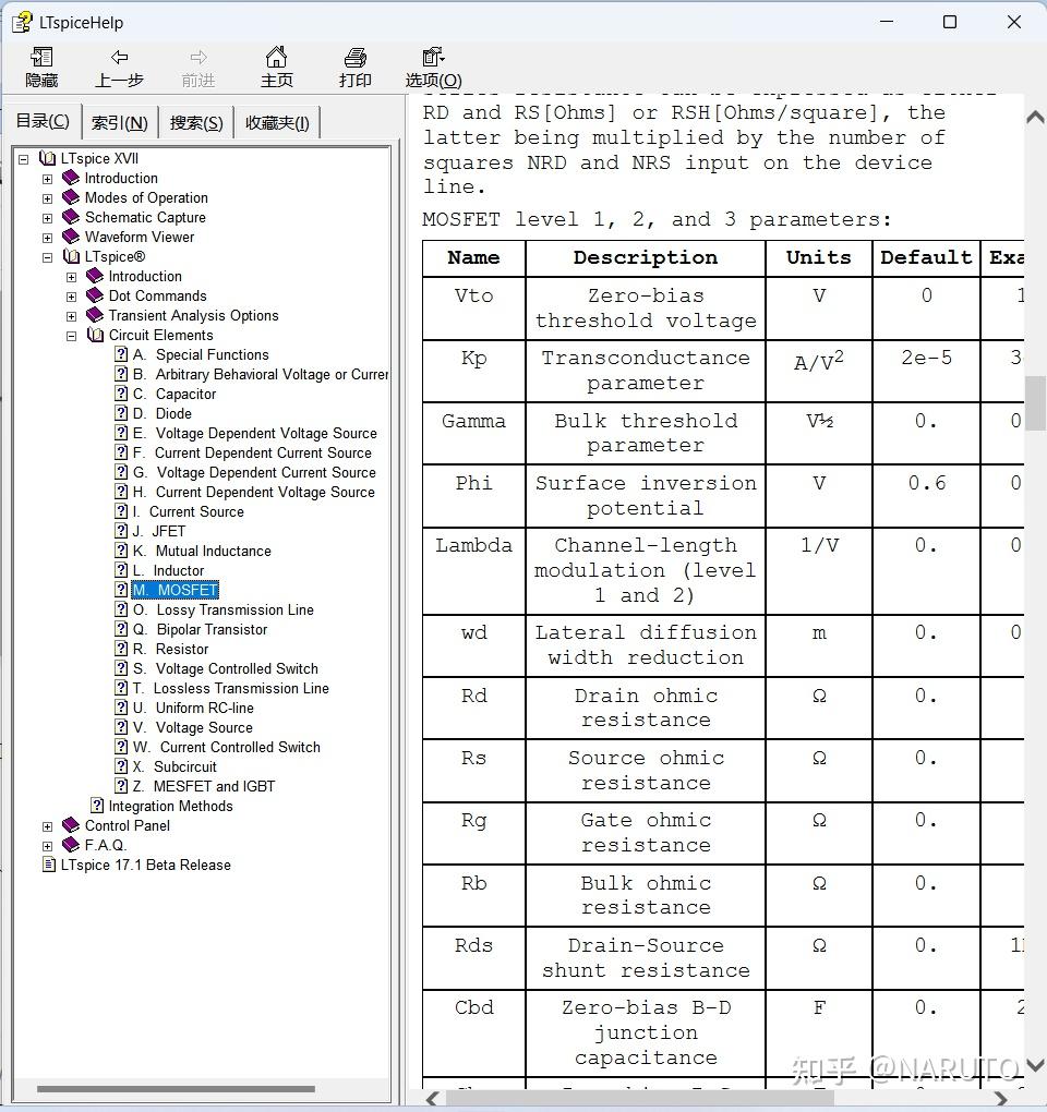请问LTspice中的nmos4这个模型怎么设置它的阈值电压，沟道调制效应系数这些参数？ - 知乎