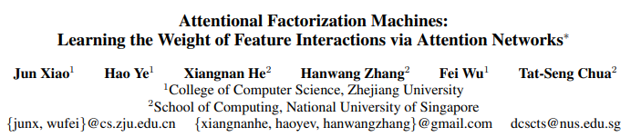 读透Attentional factorization machines: Learning the weight of feature interactions via attention ...
