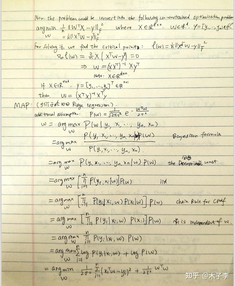 Linear regression (MLE and MAP) - 知乎