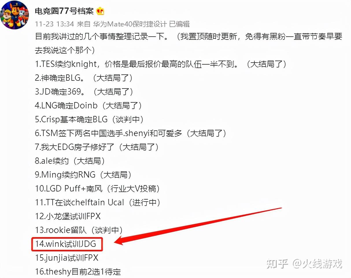 Wink也要离开IG了？知名爆料人透露：Wink正在试训JDG - 知乎