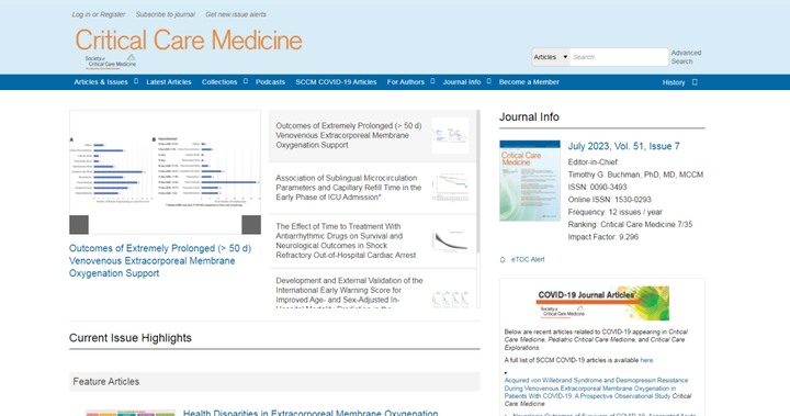 Critical Care Medicine：危重病学顶级期刊，年发文量多，无版面费 - 知乎