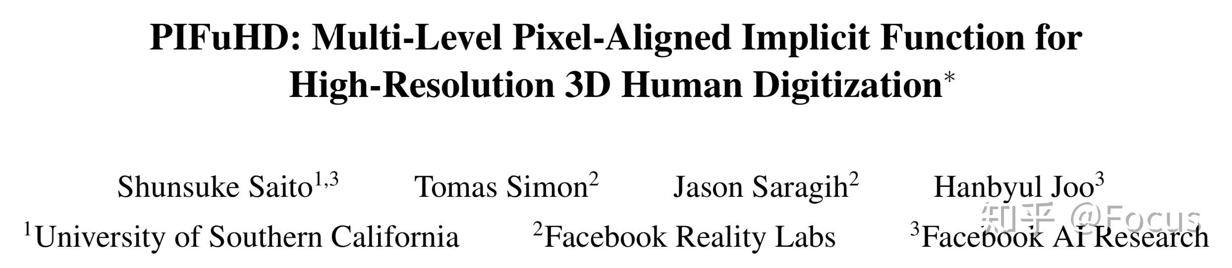 CVPR 2020 (Oral) | 单张图片重建人体模型，细节也能如此之丰富，佩服佩服 - 知乎