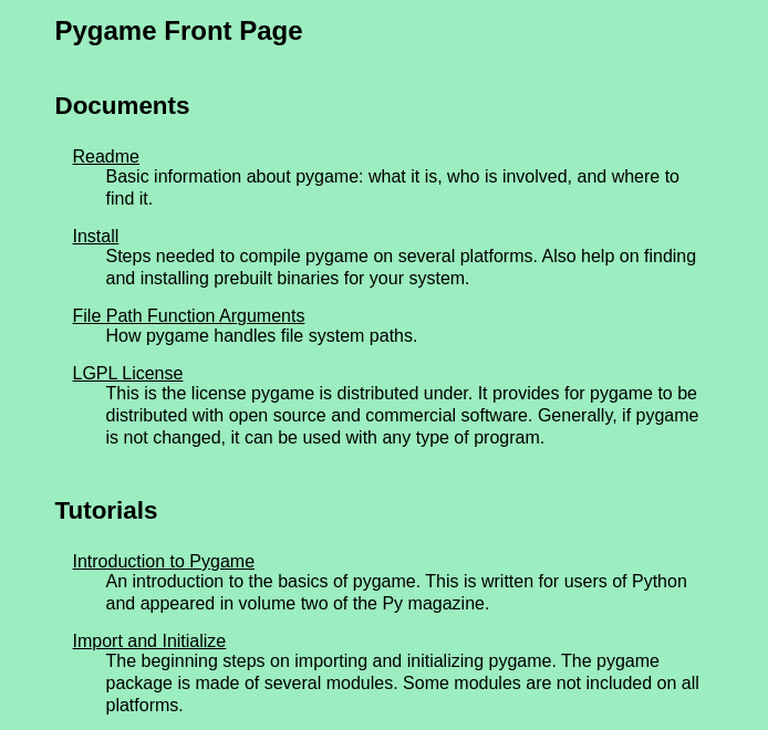 酷站推荐 - pygame.org - pygame 2
