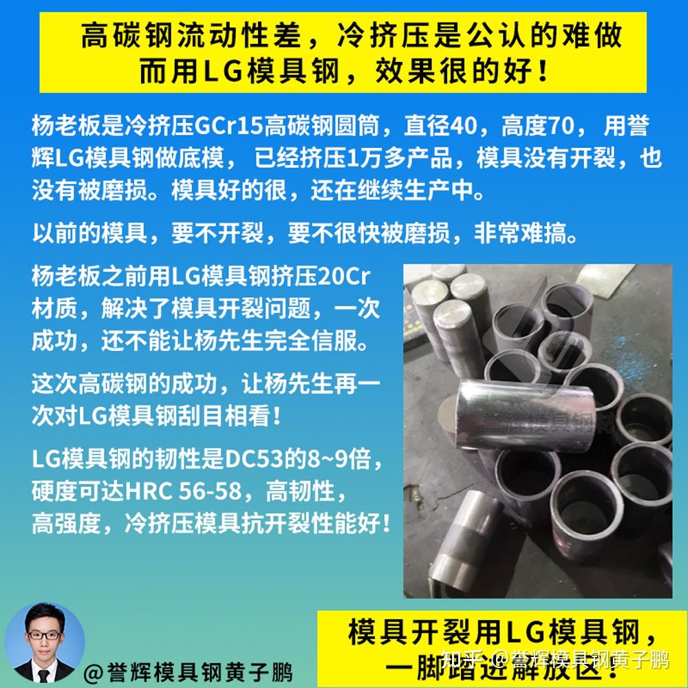冷挤压S30C模具用高速钢YXR3窄边处开裂，改用LG模具钢寿命高60% - 知乎