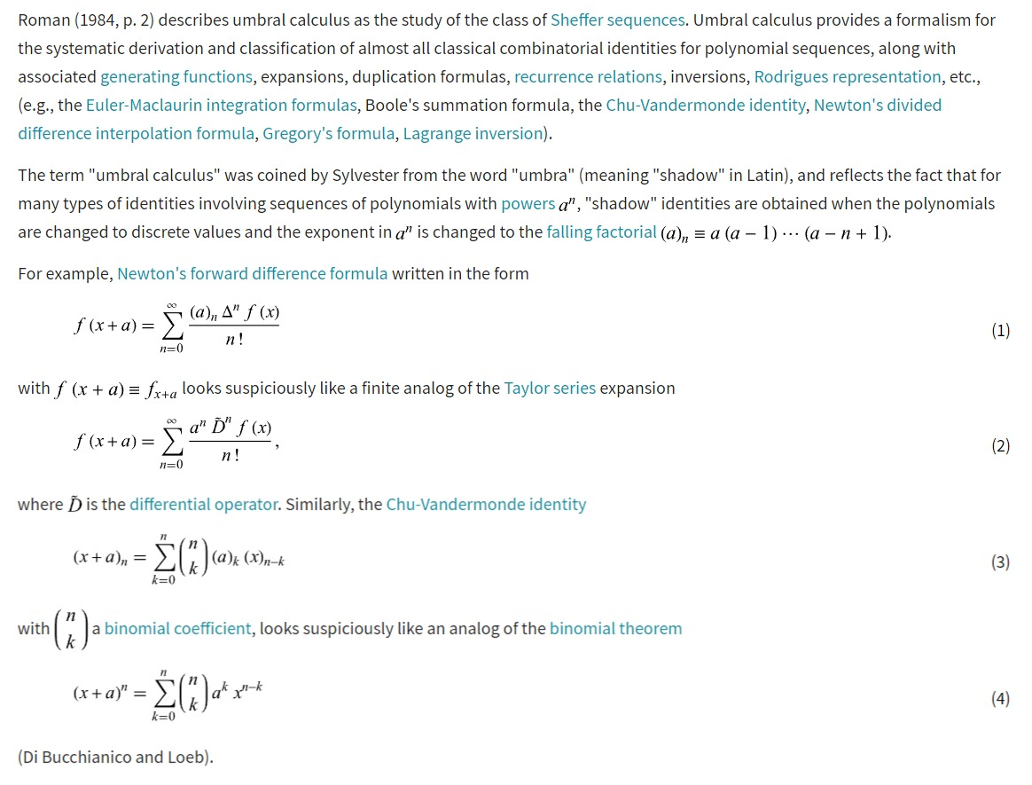 什么是Umbral Calculus? - 知乎