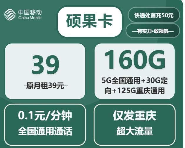 重庆移动硕果卡深度解析：39元160G，流量大户避坑必看 - 知乎